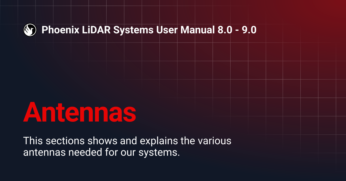 Antennas | Phoenix LiDAR Systems User Manual 8.0 - 9.0