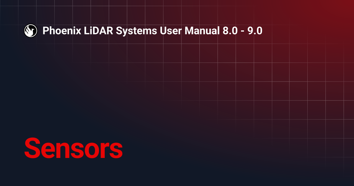 Sensors | Phoenix LiDAR Systems User Manual