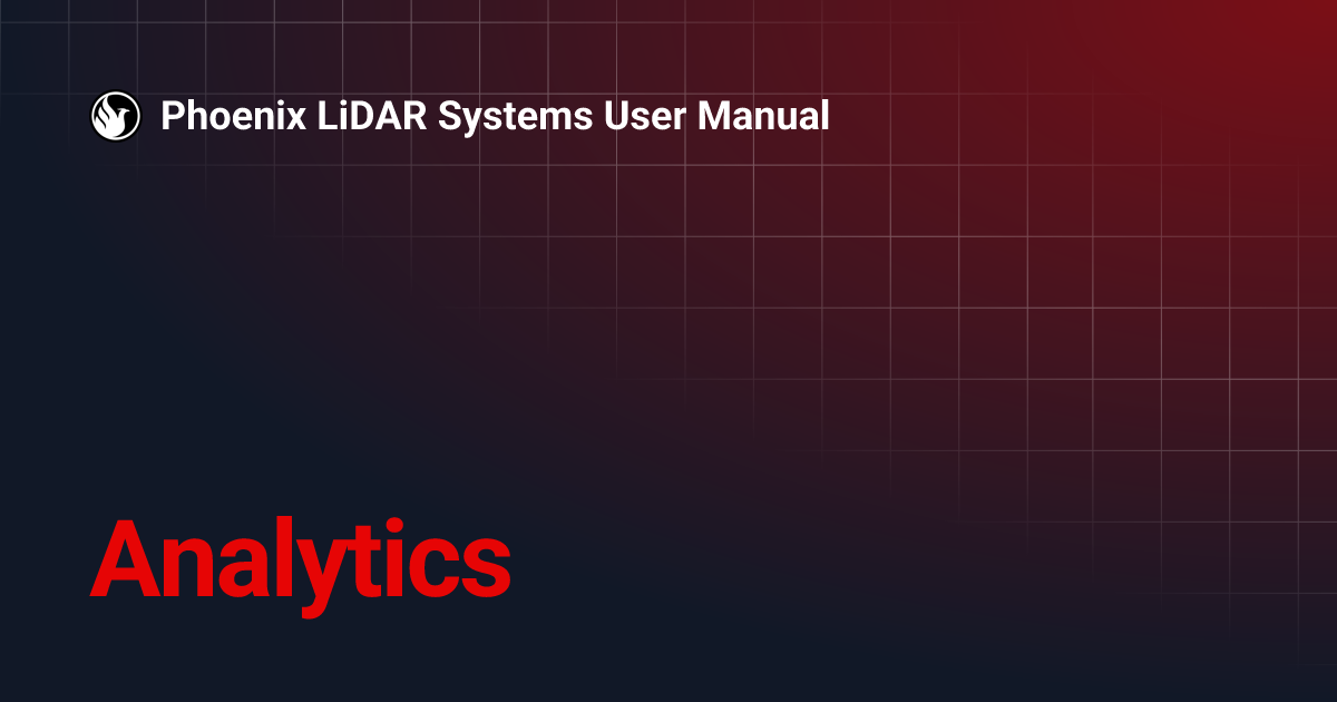 Analytics | Phoenix LiDAR Systems User Manual