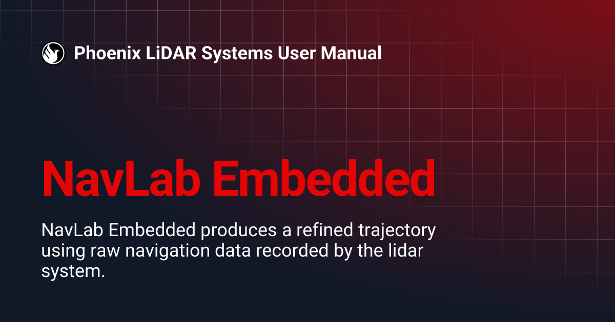 NavLab Embedded | Phoenix LiDAR Systems User Manual